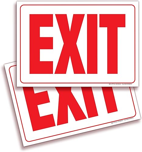 Amazon.com: iSYFIX Exit Signs Stickers – 2 Pack 10x7 Inch – Premium ...