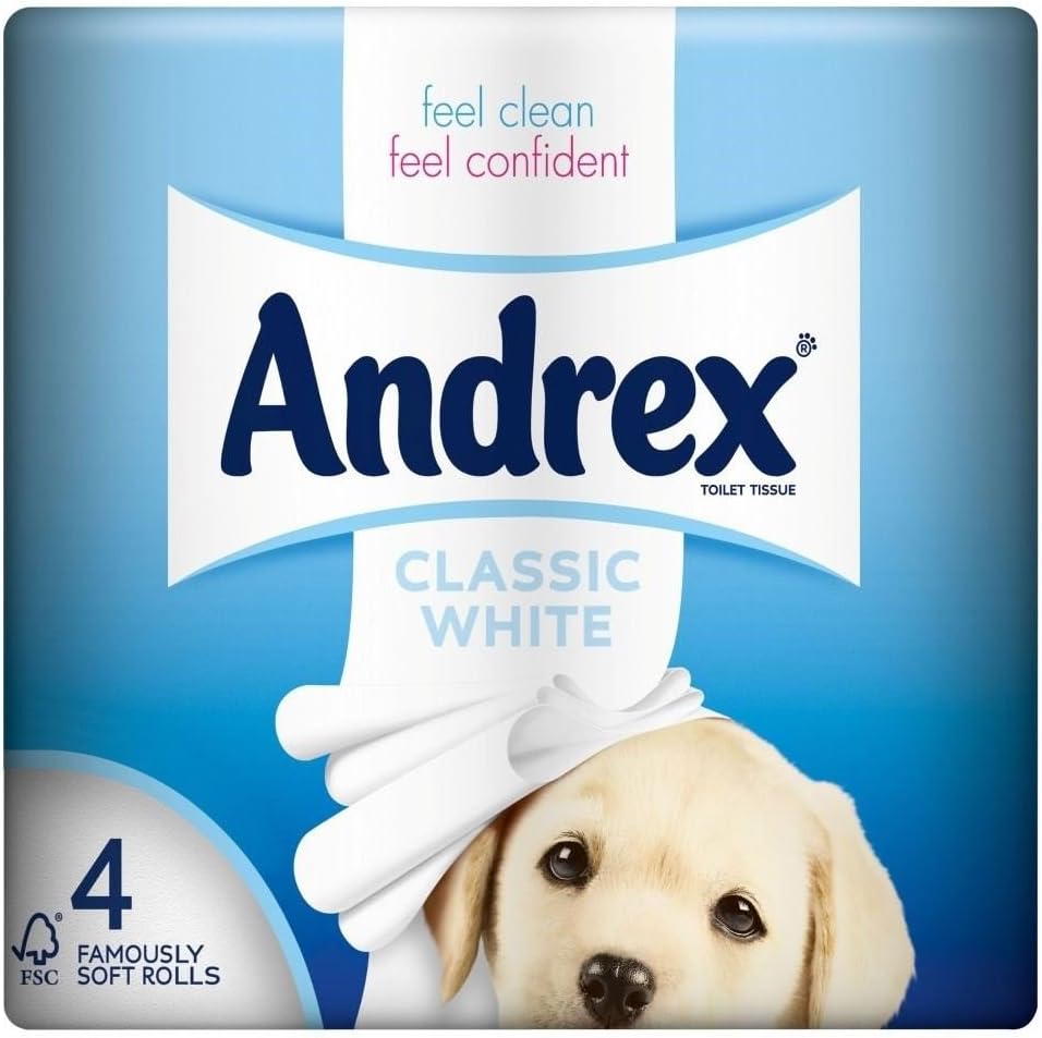 Amazon.com: Andrex Classic White Toilet Tissue Rolls - 240 Sheets per ...