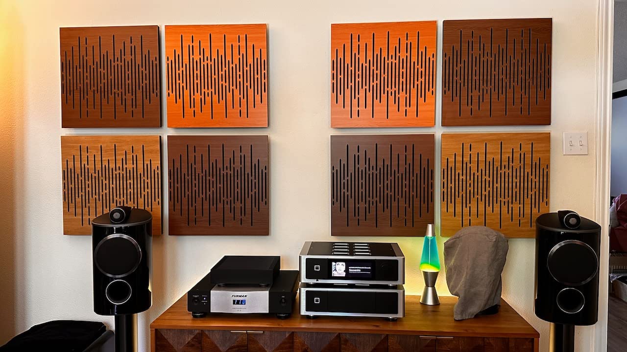 Amazon.com: (4 Pack) Sound Absorption-Diffuse Acoustic Panel «Wave» for ...