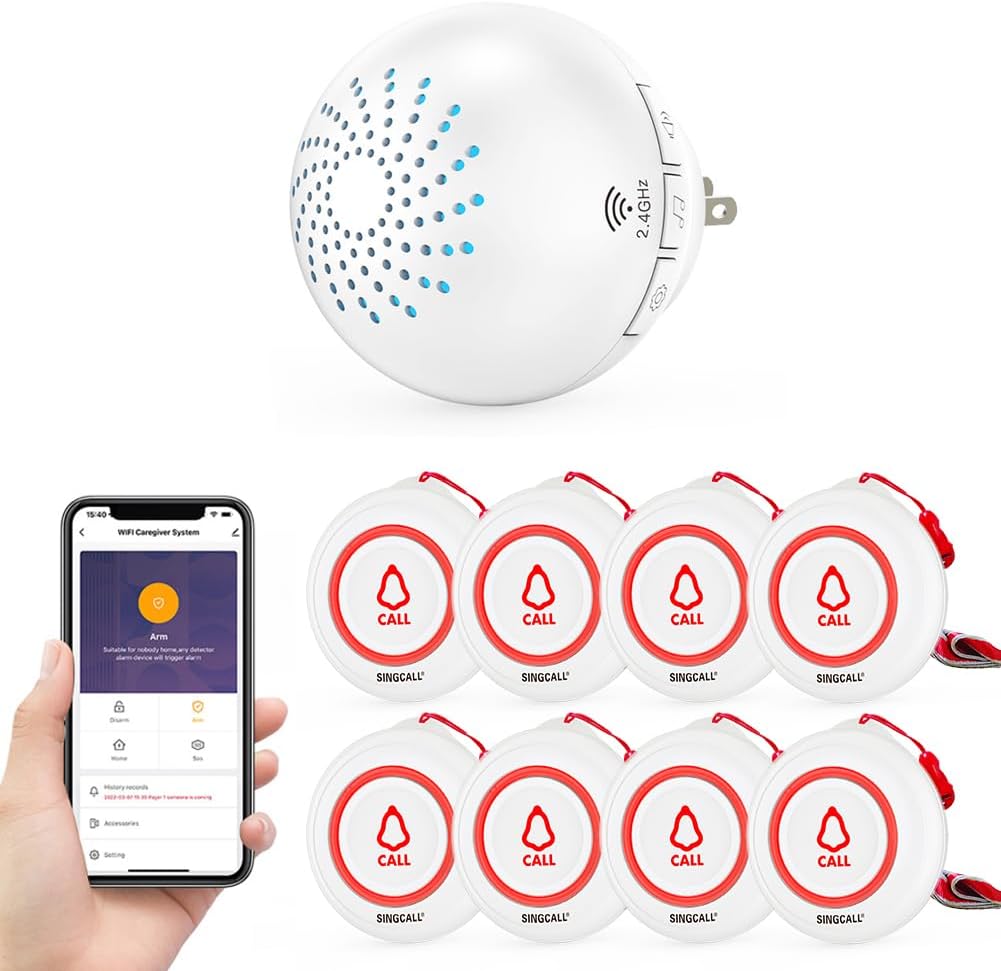Amazon.com: SINGCALL Tuya WiFi Wireless Caregiver Pager Calling System ...