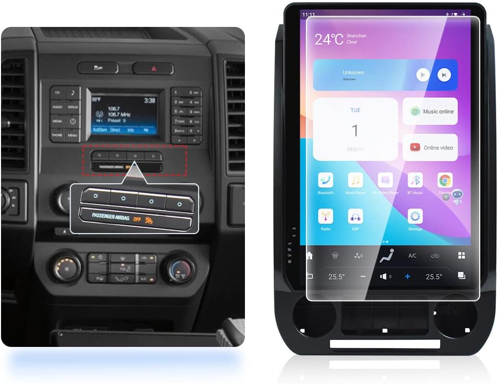 Amazon.com: 14.4 Inch Vertical Screen Car Radio for Ford Raptor F150 ...