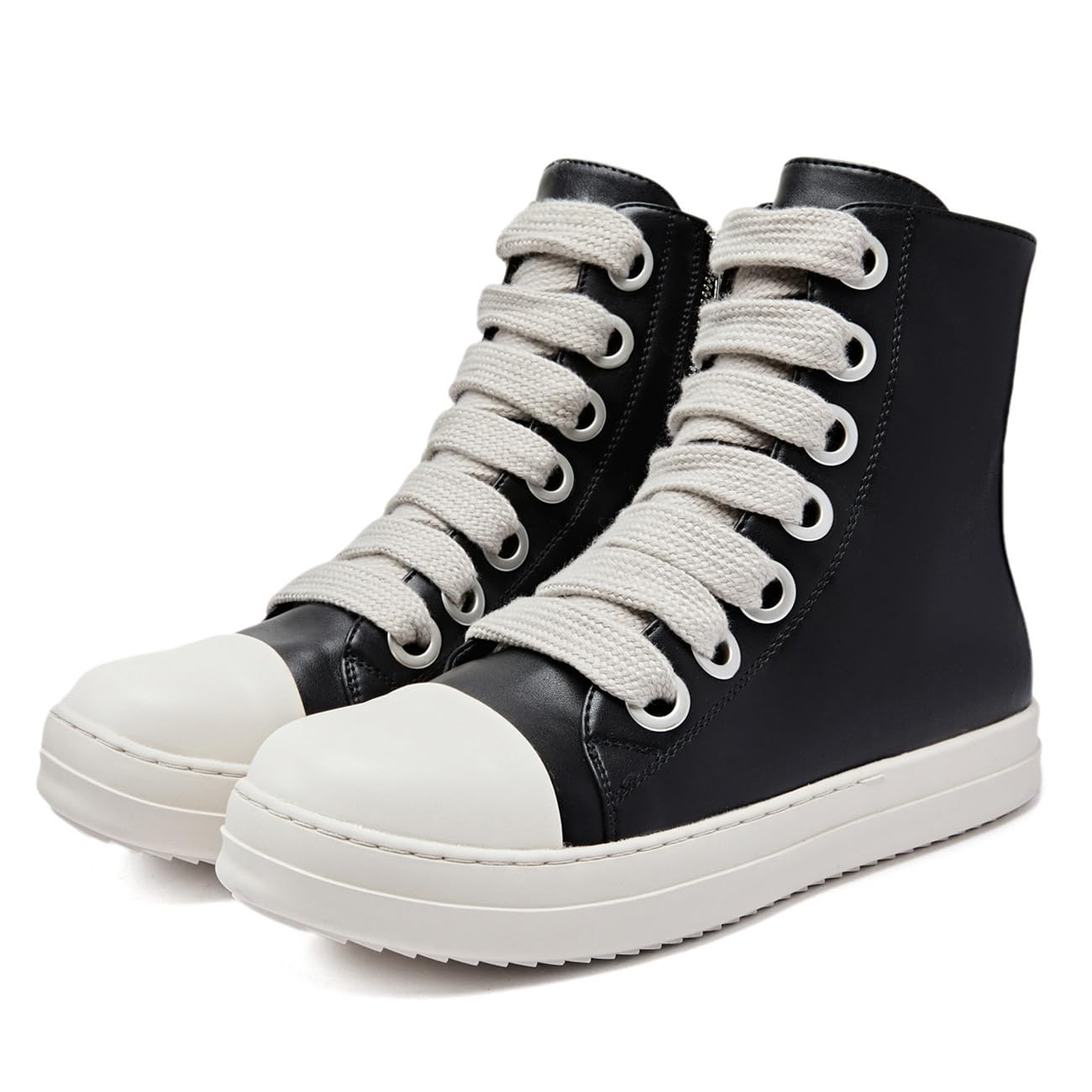 Amazon.com | Uootopo High Top Sneakers for Men Comfortable Platform Shoes with Zipper Walking ...