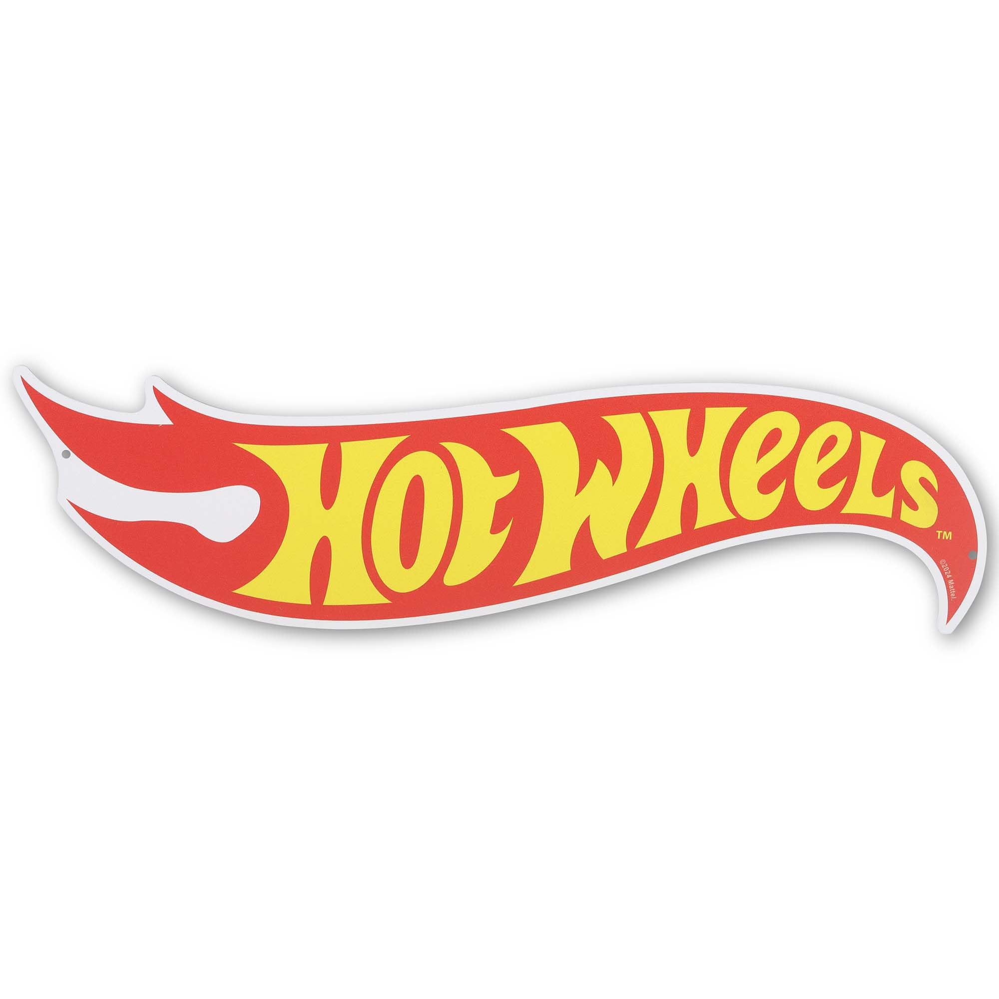 Amazon.com: Mattel Hot Wheels Classic Flame Logo Metal Sign - Small Hot ...