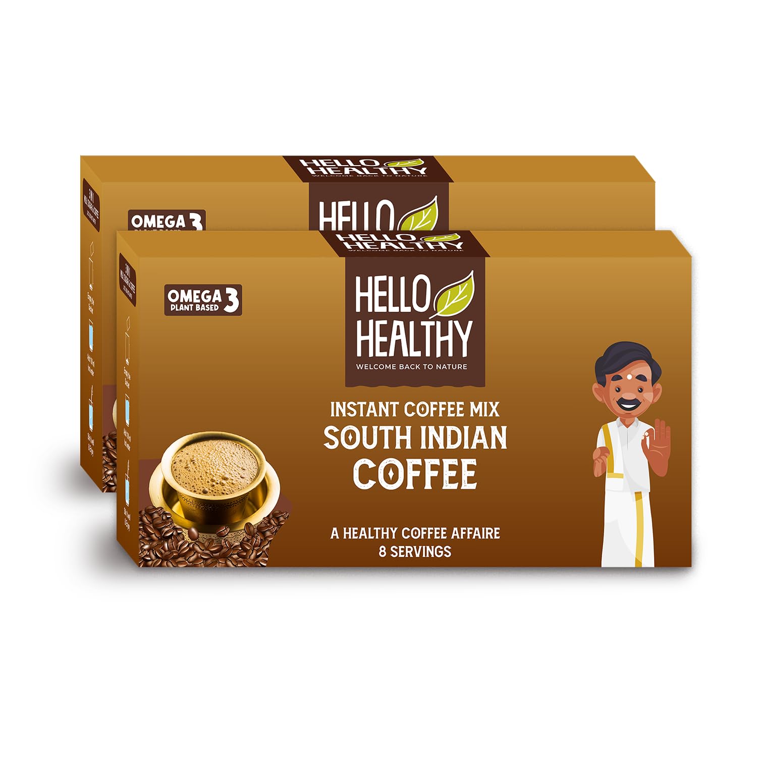 Hello Healthy South Indian Instant Coffee Mix Powder Sachets (17 Gram X ...