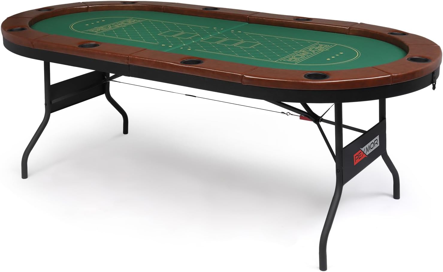 Amazon.com: PEXMOR 10 Player Foldable Poker Table, Folding Casino Texas ...
