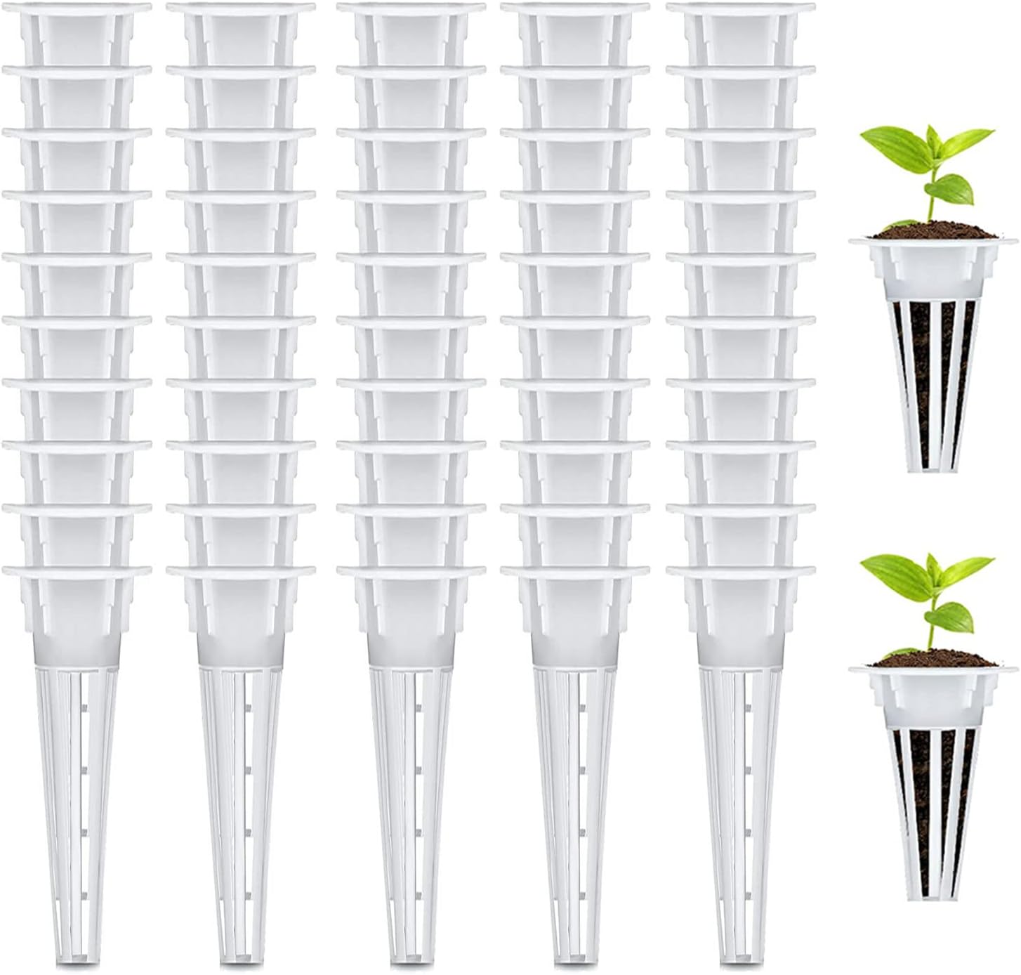 Hydroponic Grow Baskets, 50 Pcs Plastic Replacements Grow Basket Sets ...