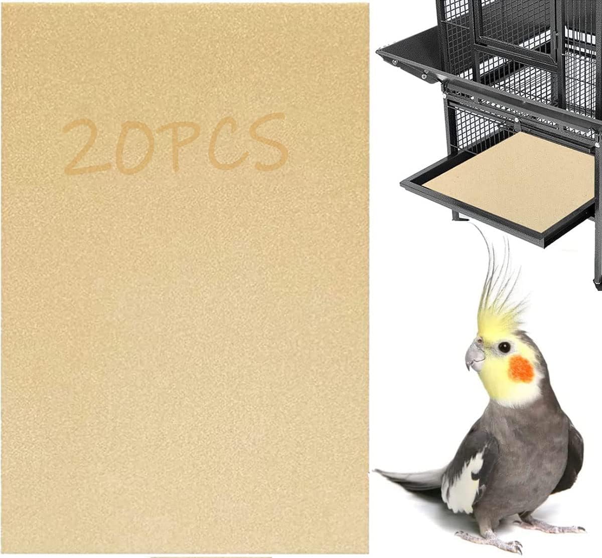 6 PACK KAGESAN BLUE BIRD CAGE SAND PAPER SHEETS 6 X 6 PCK = 36 SHEETS ...