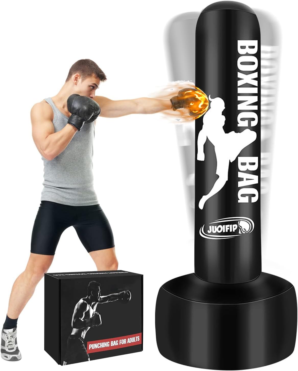 JUOIFIP Punch Bag Adult 180 cm Inflatable Punch Bag Standing ...