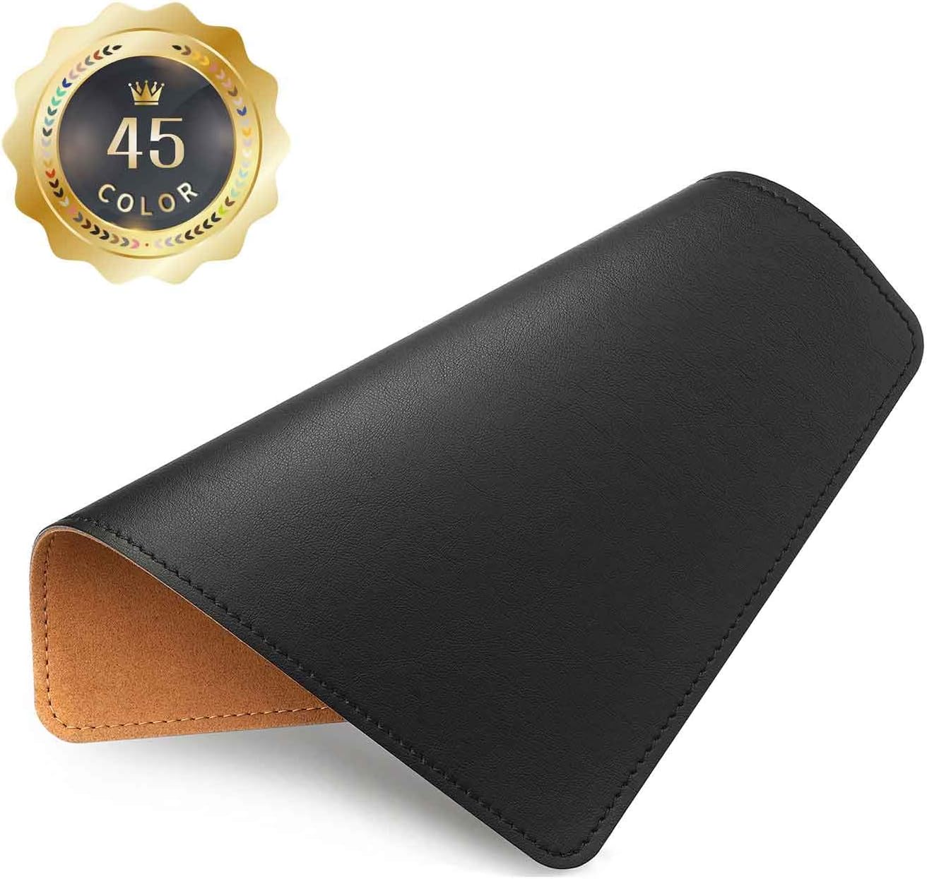 Amazon.com: MelVan PU Leather Mouse Pad with Stitched Edge, Wood Mouse ...