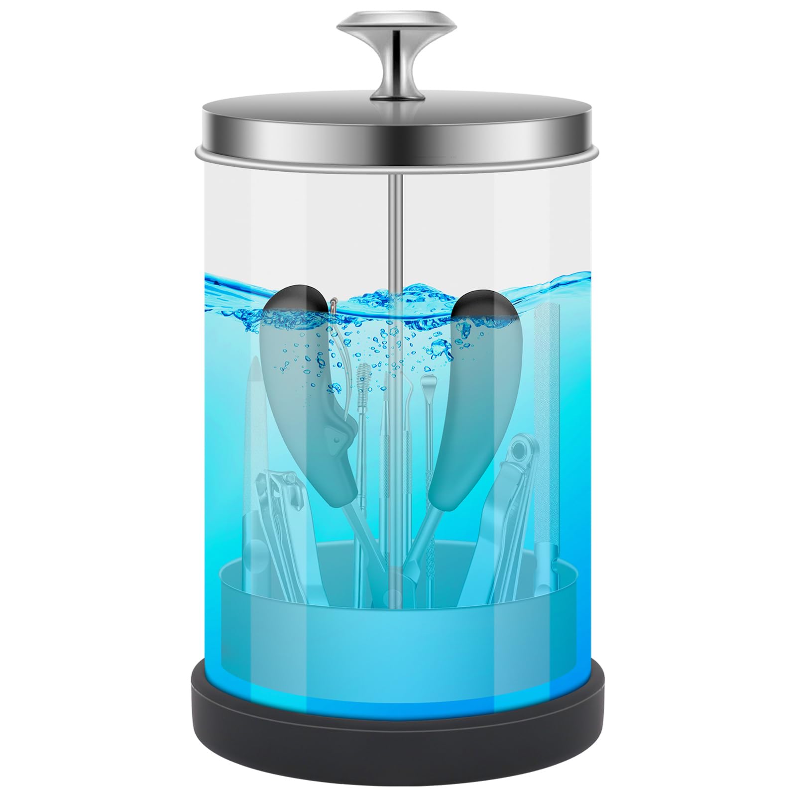 Amazon.com: Glass Sterilizing Jar – Disinfectant Container for Salon ...