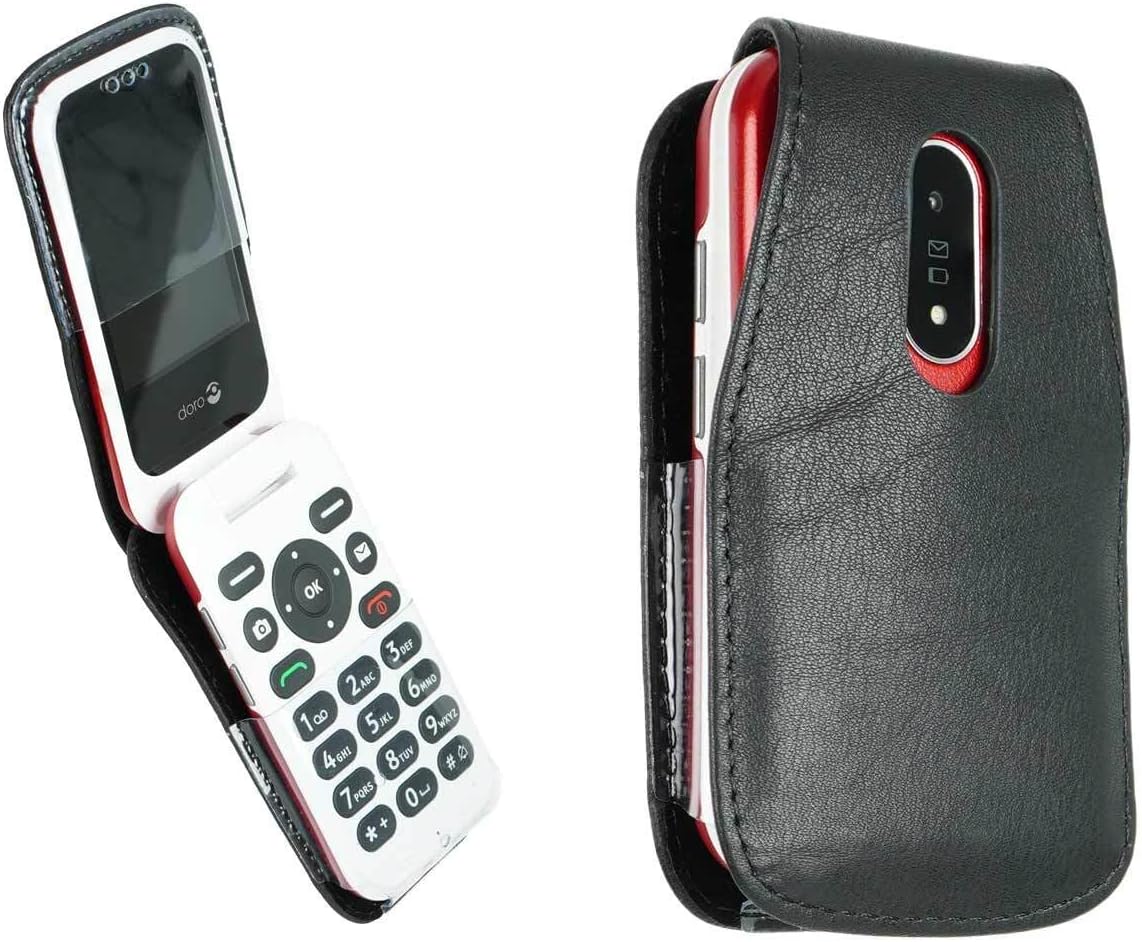 caseroxx Leather-Case with belt clip compatible with Doro 6820/6821 ...
