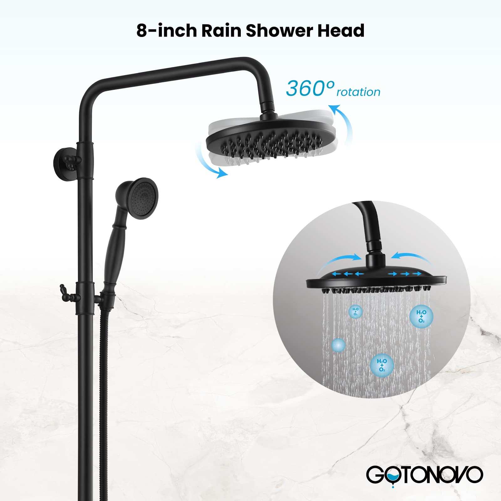 Snapklik.com : Gotonovo Exposed Bathroom Shower Faucet Wall Mounted ...