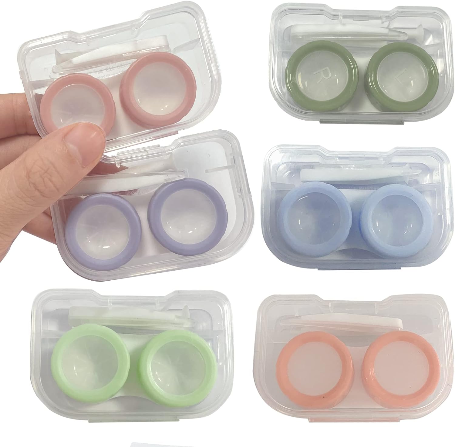 Amazon.com: Howinn Contact Lens Cases Colorful Contact Lens Container ...