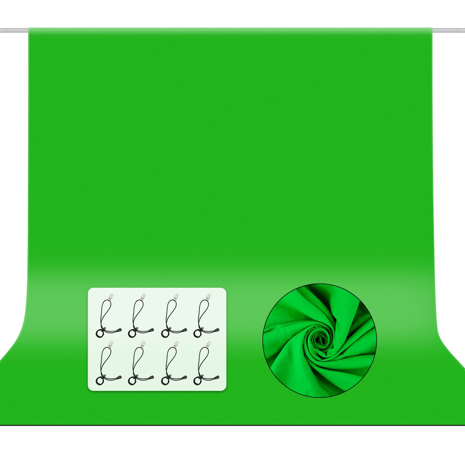 Buy 10x10FT Photography Chromakey Green Screen Backdrop, Soft Pure ...