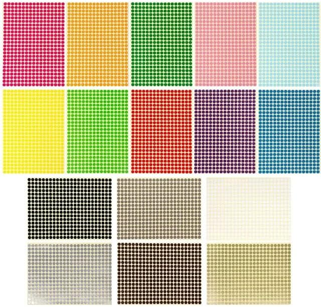 Amazon.com : 5940Pcs 1/4 inch Small Colored Dot Stickers Circle Label ...