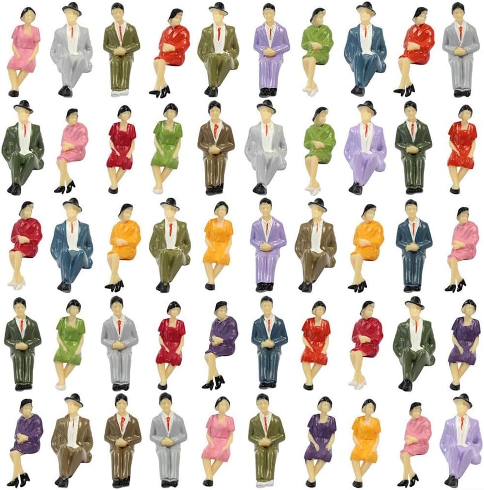 HEIBTENY Plastic Models Figures H0 Figures Model Railway 1:32 People ...