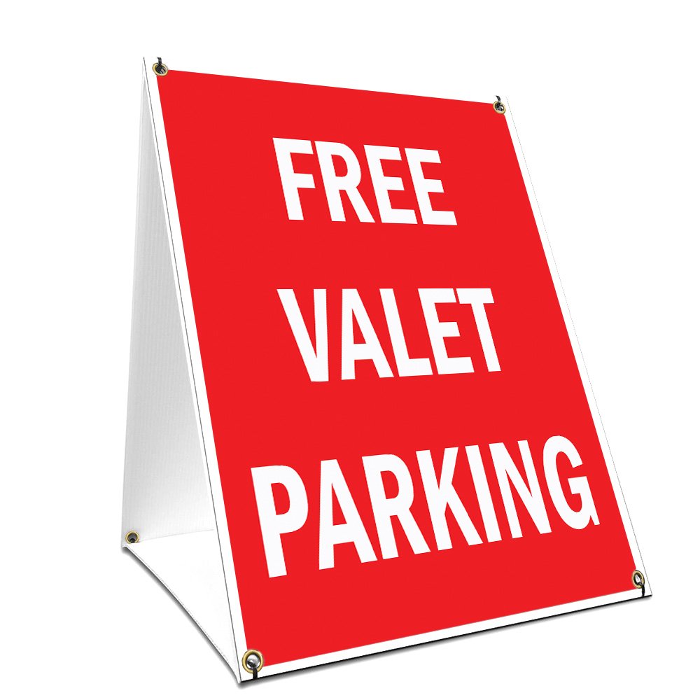 Amazon.com : A-Frame Sidewalk Free Valet Parking Sign with Graphics On ...