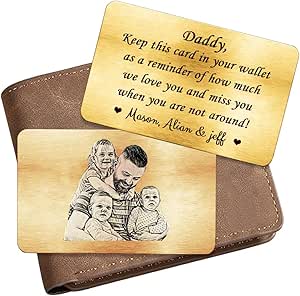 Amazon.com: Personalized Engraved Daddy Wallet Keepsake, Custom Fathers ...