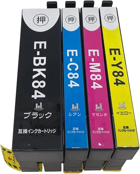 Amazon.co.jp: IC4CL84 (IC84)BK/C/M/Y 4色セット エプソン用 新互換インクカートリッジ 残量表示付き (最新型ICチップ付き) 【A.I.S製品 ...