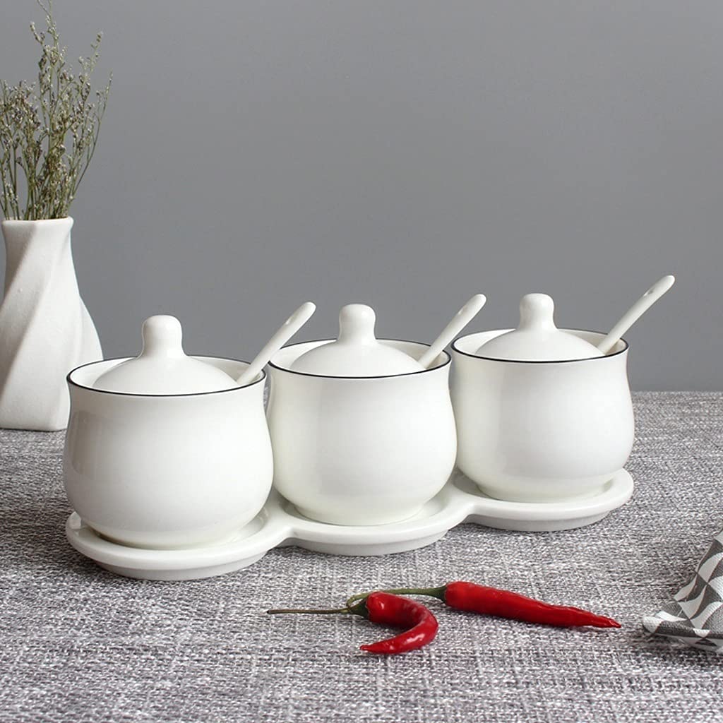 Amazon.com: Seasoning Bottle Set Ceramic Seasoning Box Set Household ...