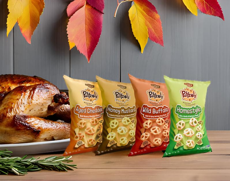 Amazon.com: Unique Snacks Puffzels Variety Pack, Aged Cheddar, Wild ...