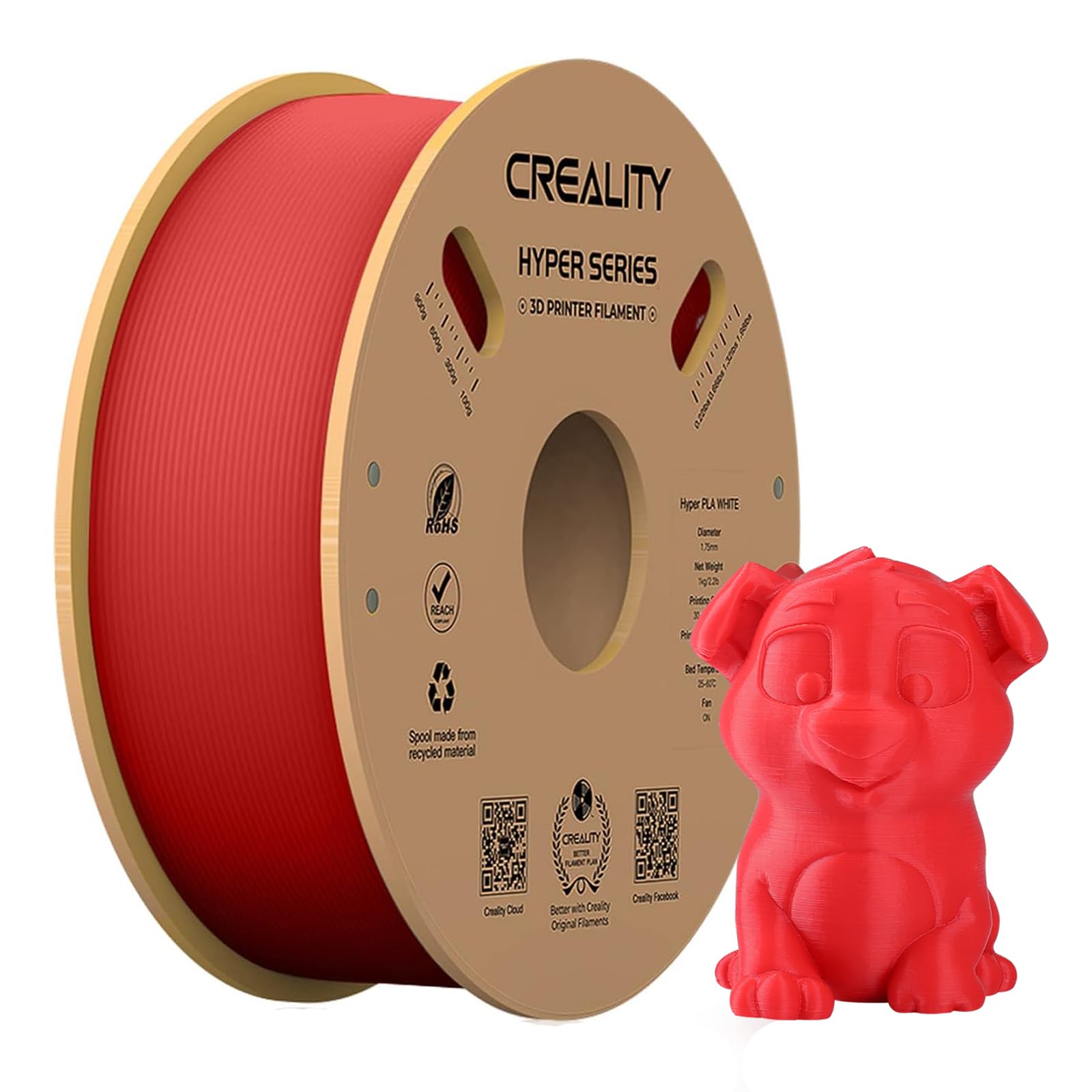 Buy Creality Hyper Filament PLA Red,10x Faster Print, High Speed 30 ...