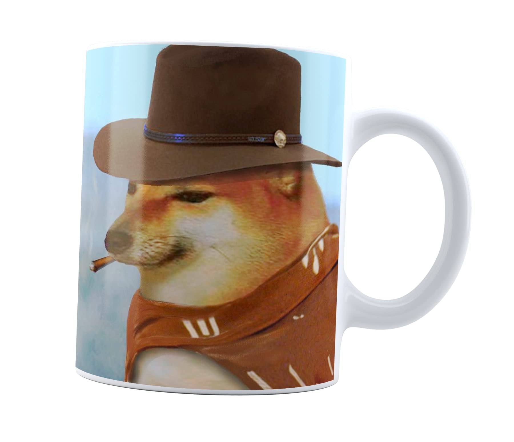 Taza Cheems vaquero oeste | Dodge Perrito Meme | Cerámica Blanca 11 oz ...