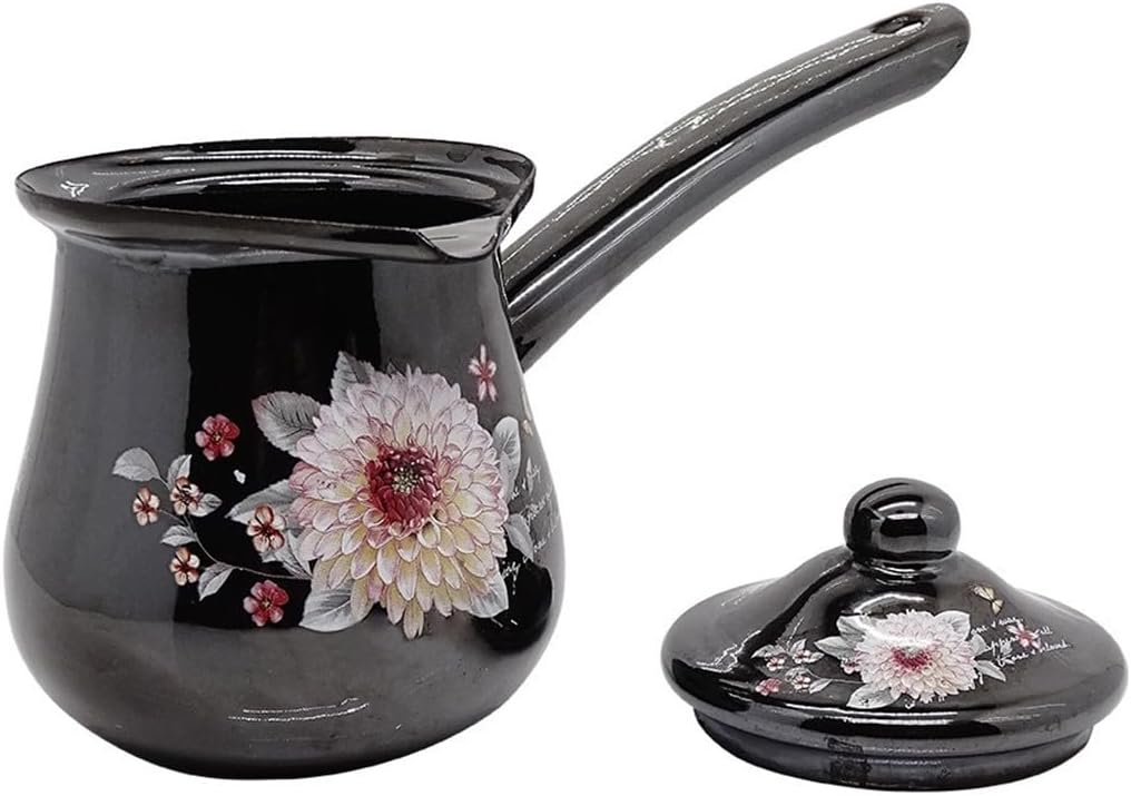 JMAHM Enamel Coffee Pot Cezve Teapot Water Pot with Beak (Black, 240ml ...
