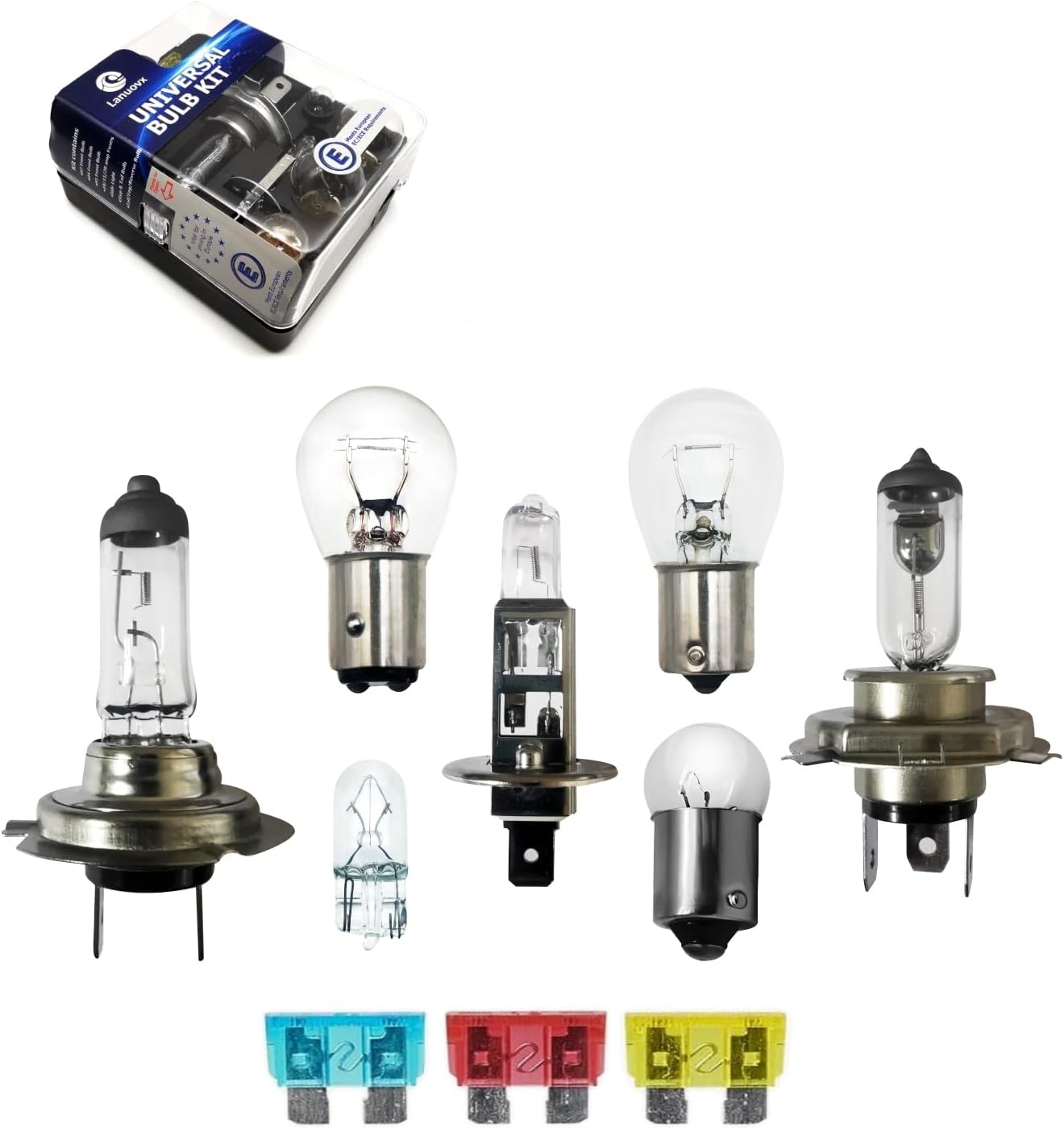 Amazon.com: Lanuovx H7 H4 H1 Halogen Headlight Bulb Set,1156 1157 G18 ...