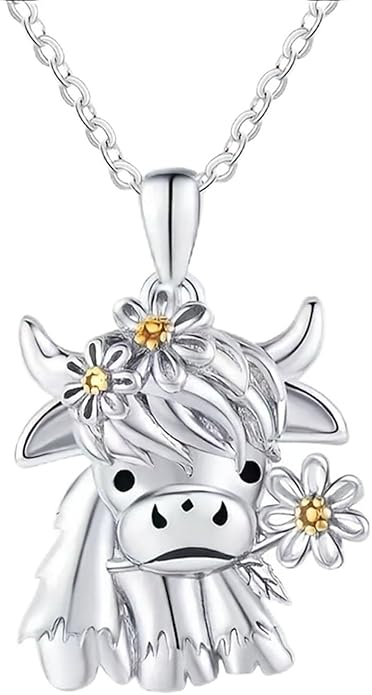 Amazon.com: JIFUYEFUJI Highland Cow Necklace - Highland Cow Jewelry ...