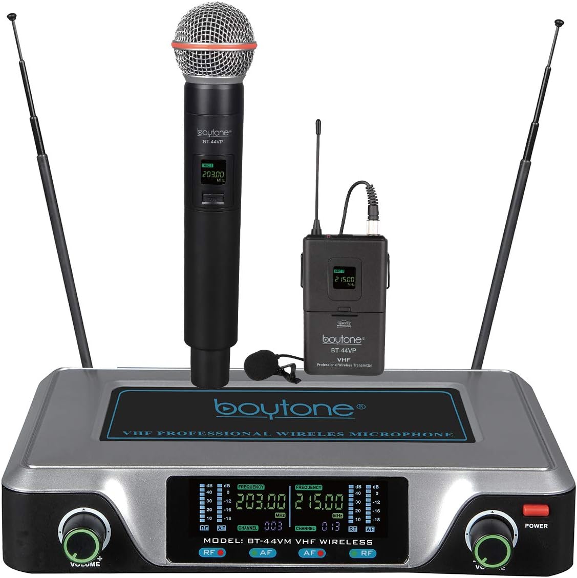 Amazon.com: Boytone BT-44VP Dual Digital Channel Wireless Microphone ...