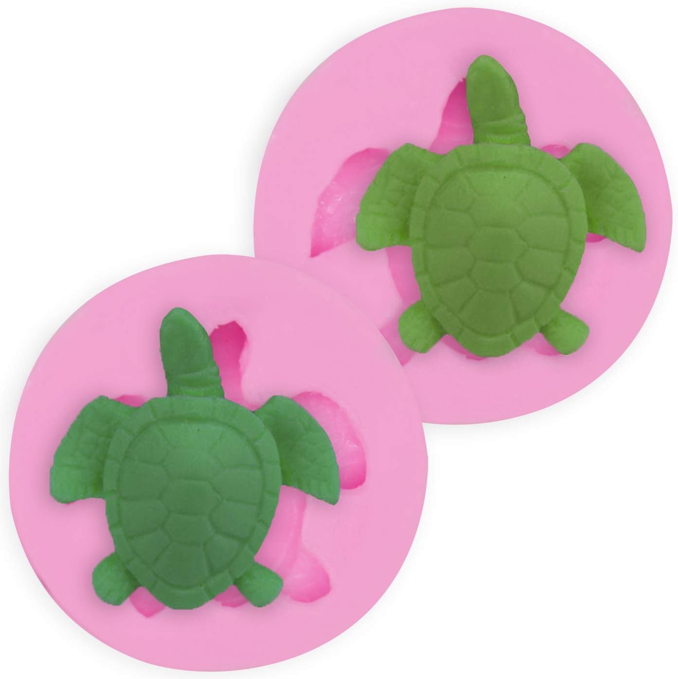 Amazon.com: 2 Pieces Sea Turtle Silicone Mold Turtle Candy Fondant Mold ...