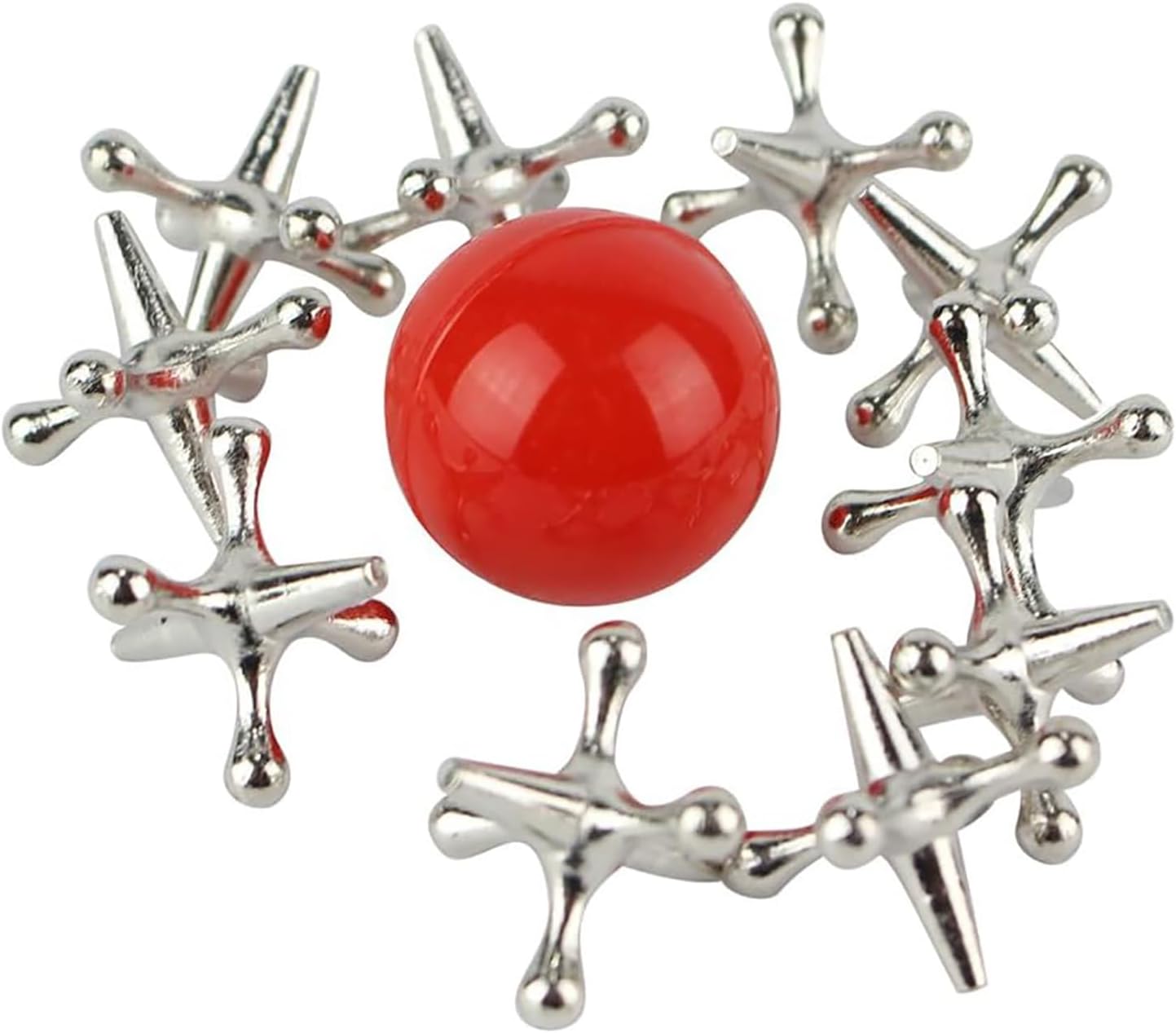 Amazon.com: Home-X Jacks Game - Old School Jax Game with Red Rubber ...