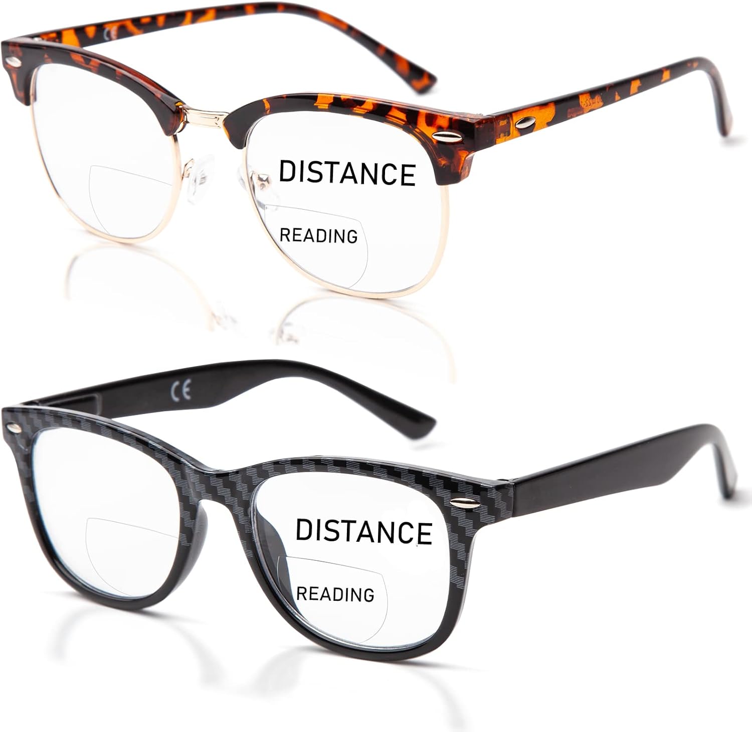 Amazon.com: LianSan Retro Bifocal Glasses for Men - Women with Spring ...
