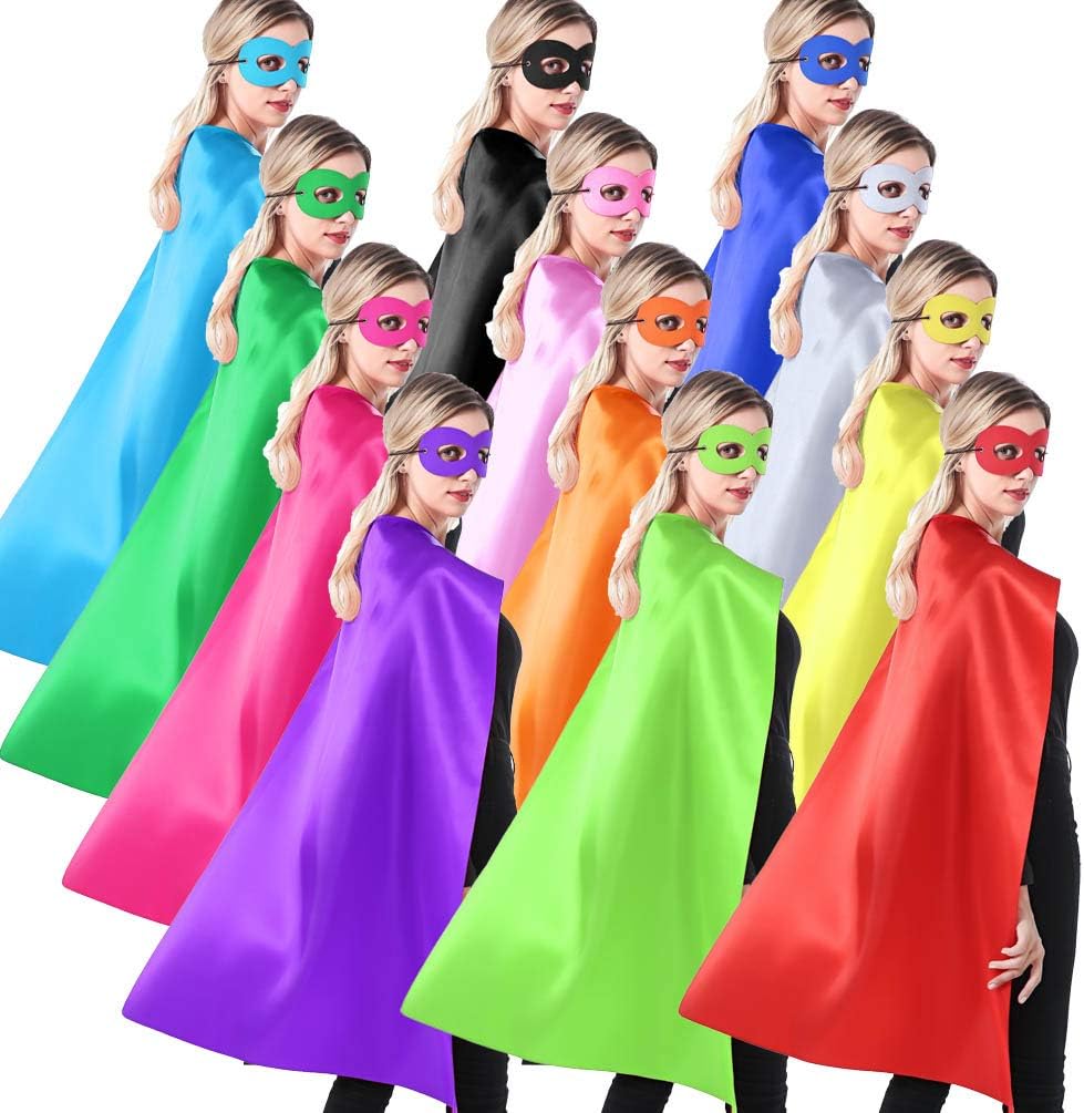 Amazon.com: ADJOY Superhero Capes and Masks for Adults Girls and Boys ...