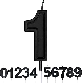 TOYVENTURES Black Number Birthday Candle 3D Designed Cake Topper ...