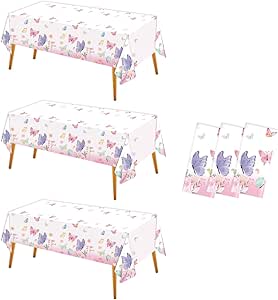 Amazon.com: pewatul Butterfly Tablecloth Birthday Party Decorations ...