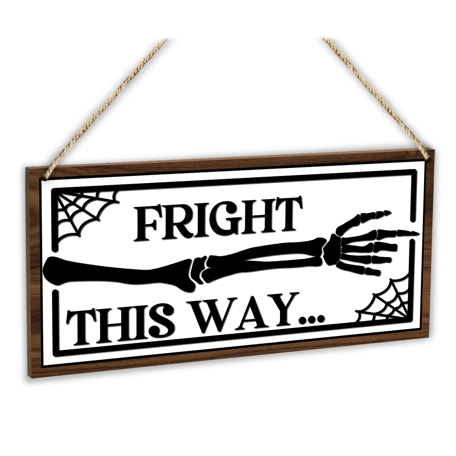 Amazon.com : Fright This Way Halloween Wooden Hanging Sign, Home Fall ...