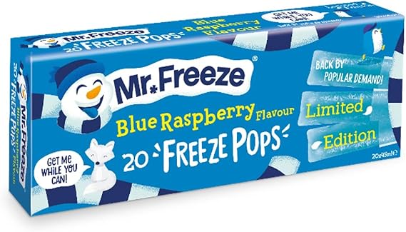 Mr Freeze Ice Pops - Naturally Flavoured Ice Lollies - Blue Raspberry ...