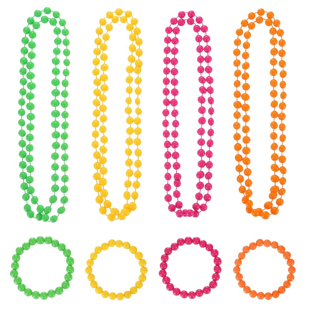 Amazon.com: GSHLLO 8 Pcs 80s Women Costume Accessories Set Neon Beaded ...