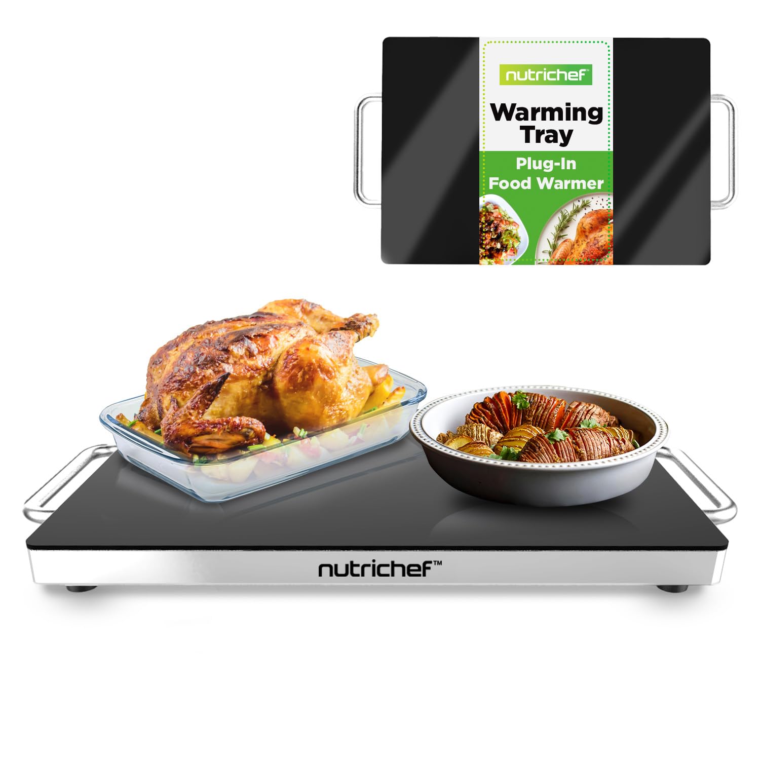 Amazon.com: Nutrichef Electric Hot Plate Tray Dish Warmer with Black ...