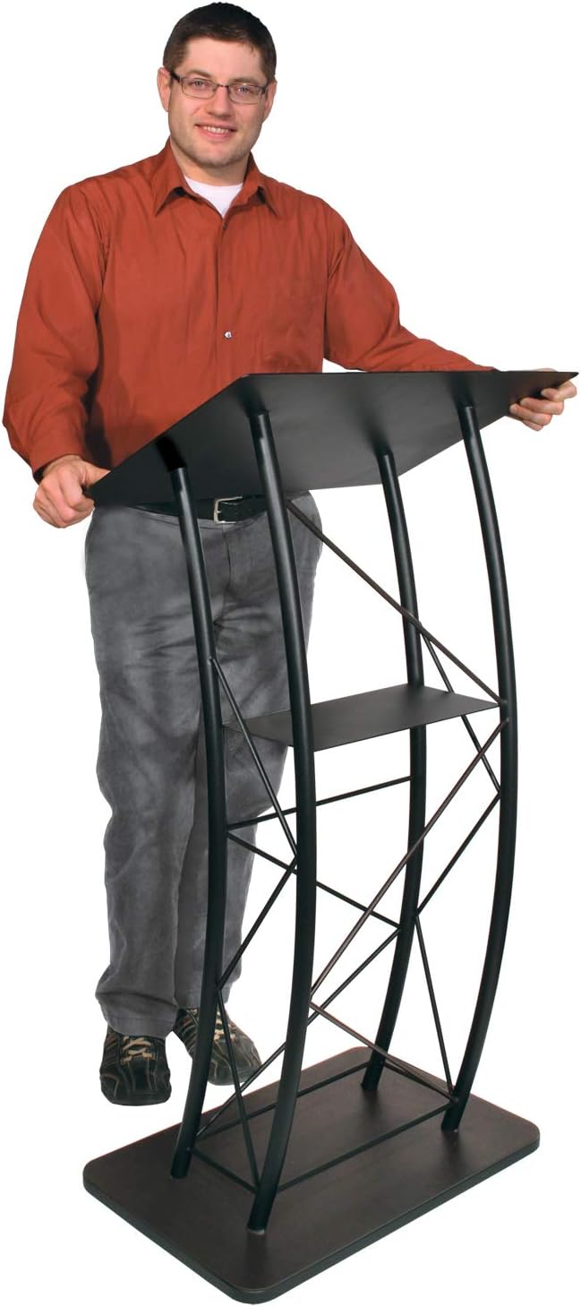 Amazon.com : Kingdom KMLSTL Large Curved Metal Lectern with Durable ...