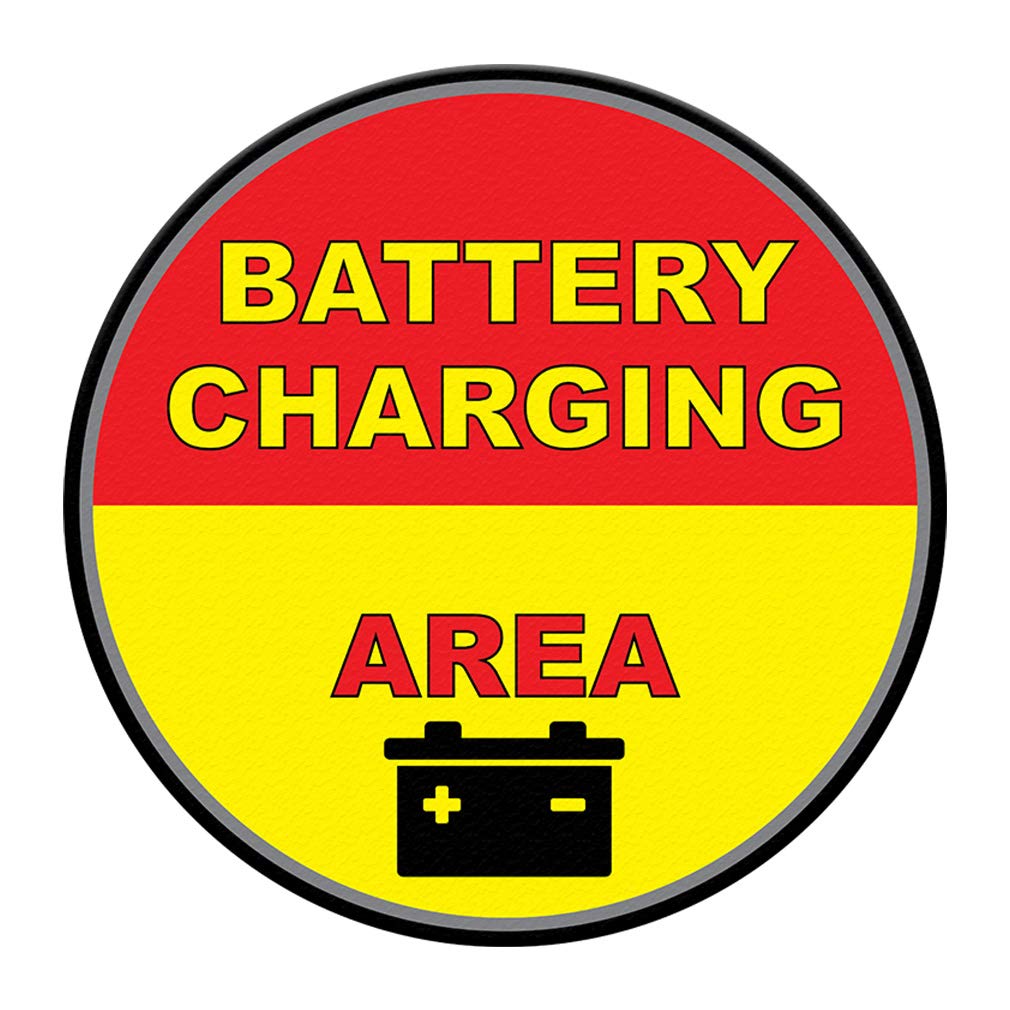 Amazon.com : Battery Charging Area Signs Floor Decals Yellow Red Anti ...
