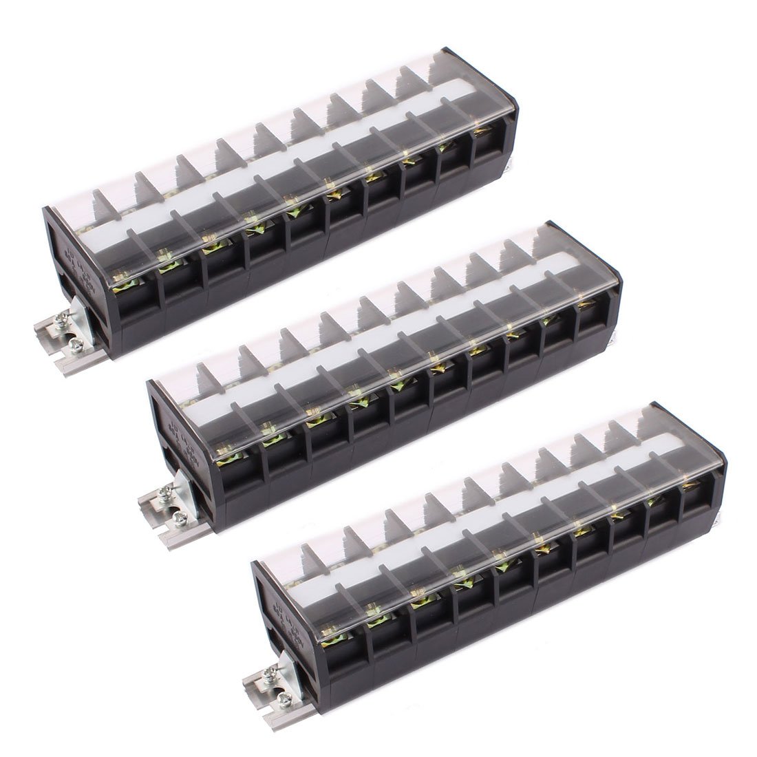IIVVERR 3Pcs 660 ν 60A Double Row 10 Position Screw DIN Rail ...