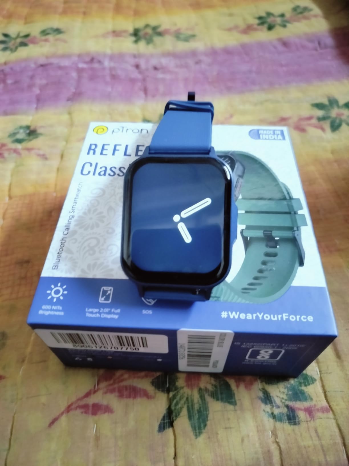 pTron Newly Launched Reflect Classic 2.01 inch Square Dial Smartwatch ...
