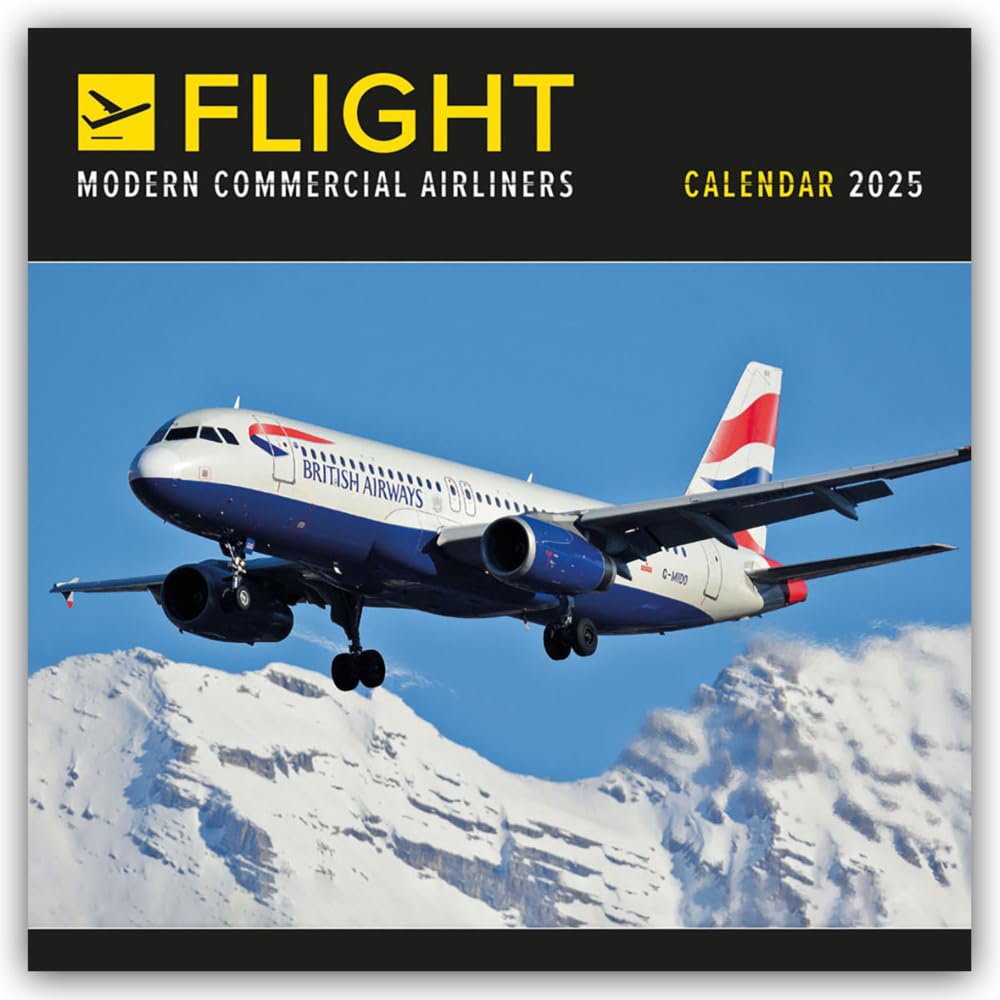 2025 Flight, Modern Commercial Airliners Wall calendar: Plastic Free ...