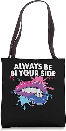 Amazon.com: Always Be Bi Your Side Bisexual Rainbow Pride LGBTQ Tote ...