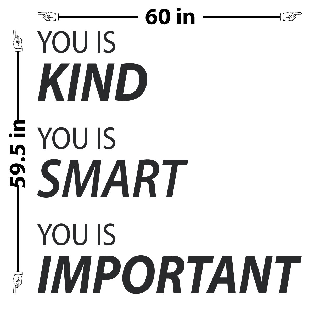 Buy You is Important Wall Decal (Black, 60" (H) X 60" (W)) Online at ...