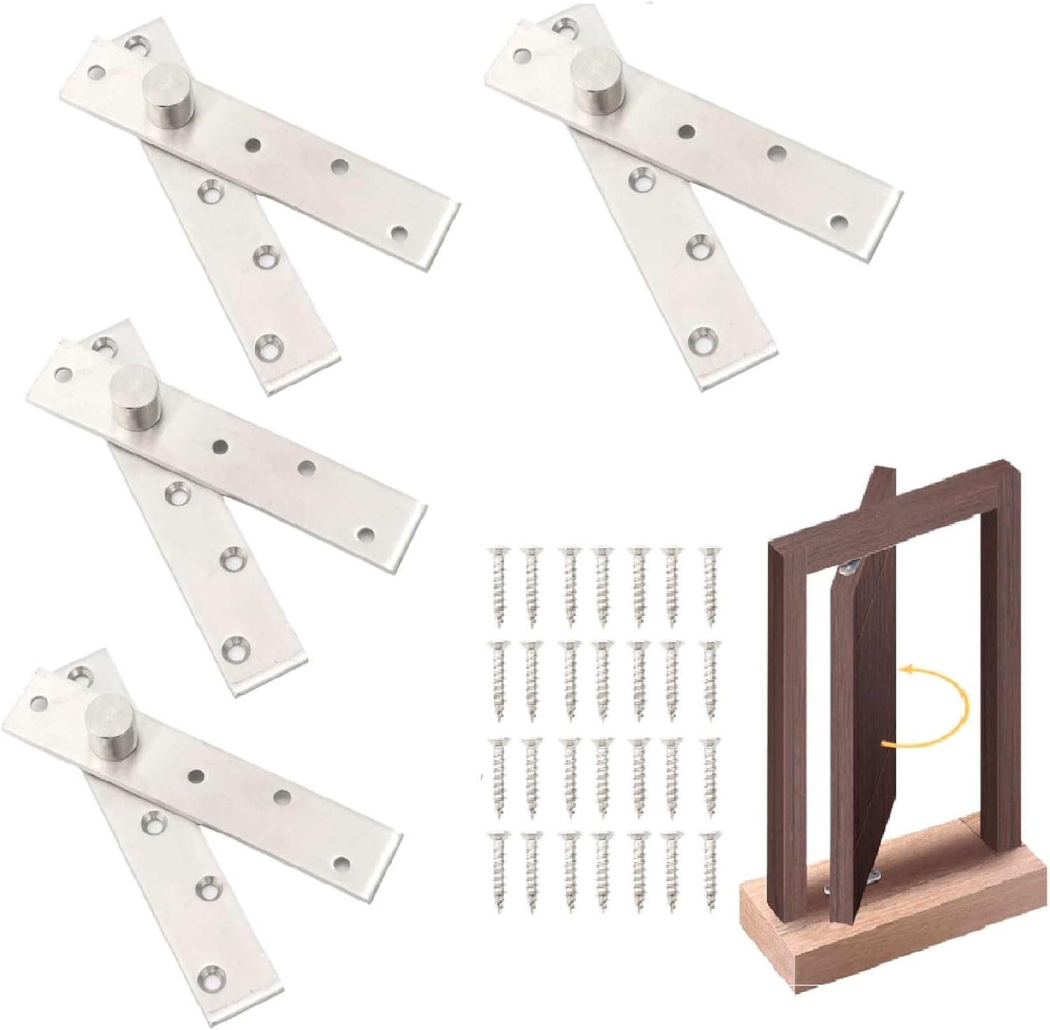 Universal Door Hidden Hinge (Max-200lbs), Heavy-Duty Door Hinge with ...