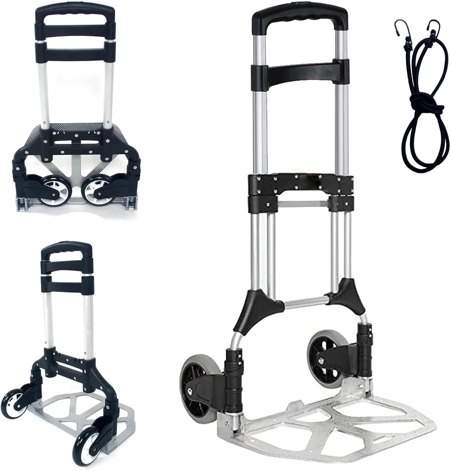 Aluminum Folding Hand Truck and Dolly, 180 Lb Capacity Heavy-Duty ...